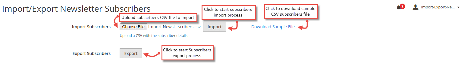 Magento 2 Import Export Newsletter Subscribers Extension
