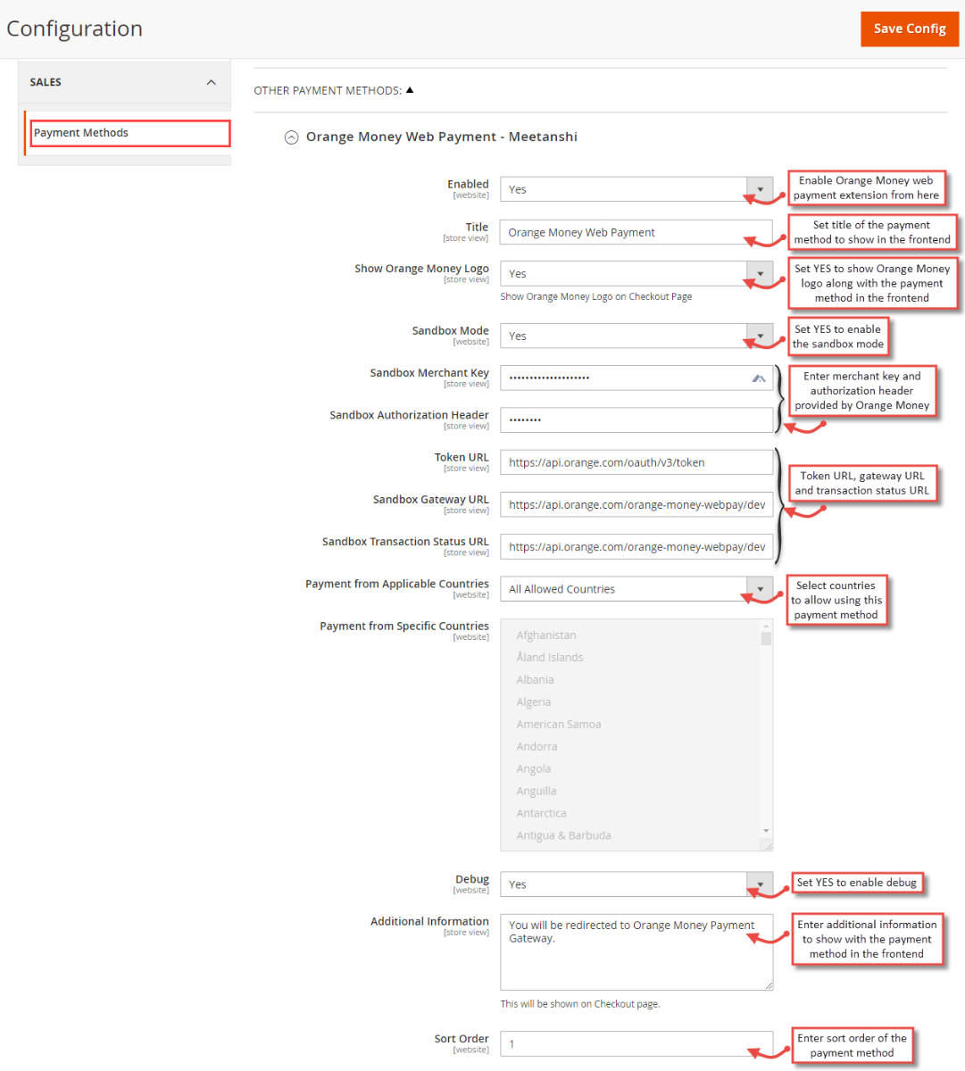 Magento 2 Orange Money Payments - Web Payment API