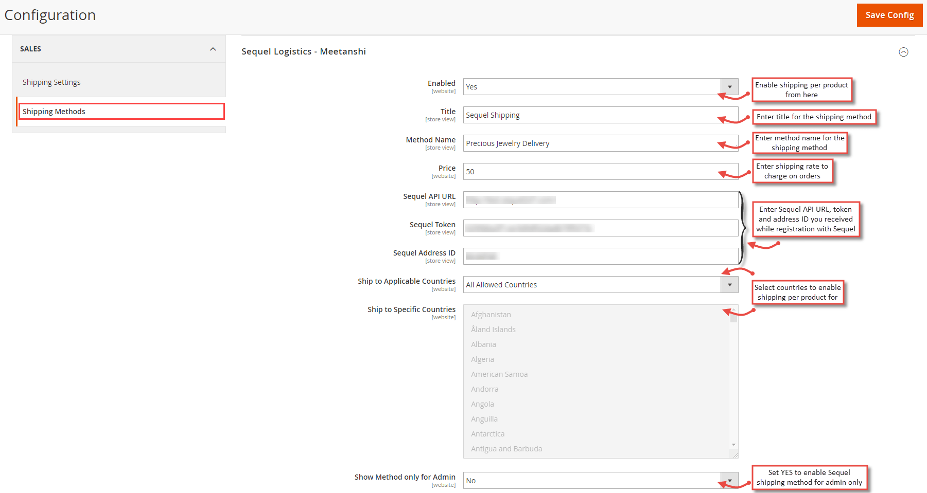 Magento 2 Sequel Logistics - Ship Products using Sequel Courier