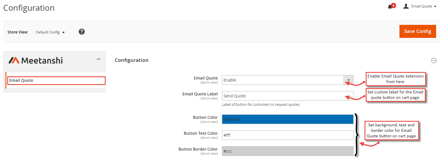 Magento 2 Email Quote Extension