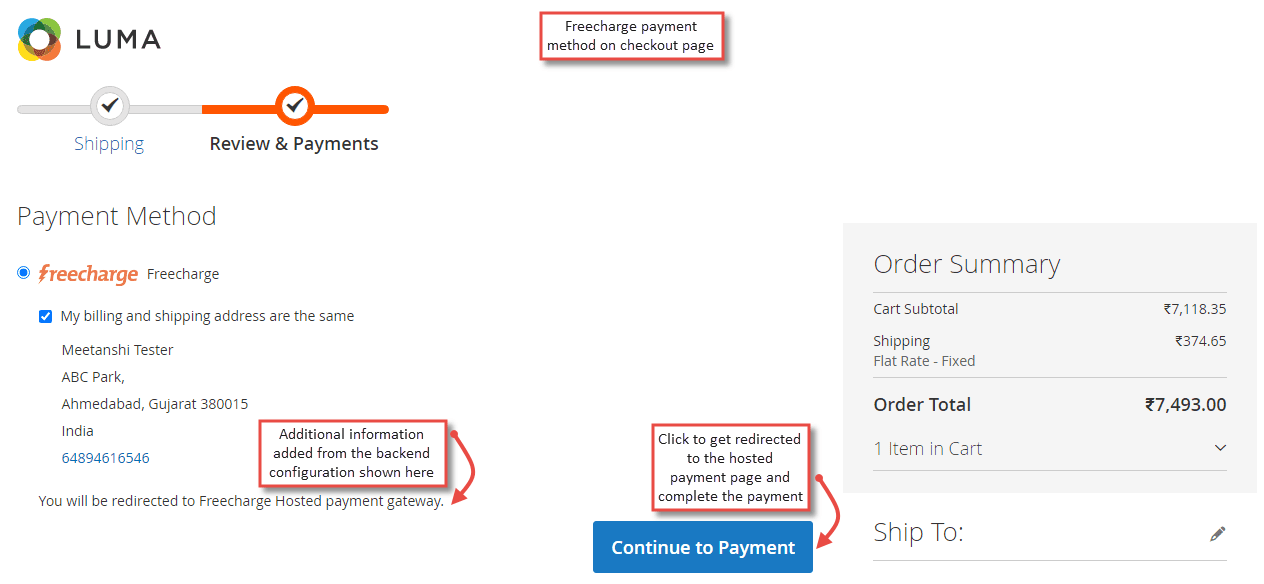 Magento 2 FreeCharge Payment Gateway Extension