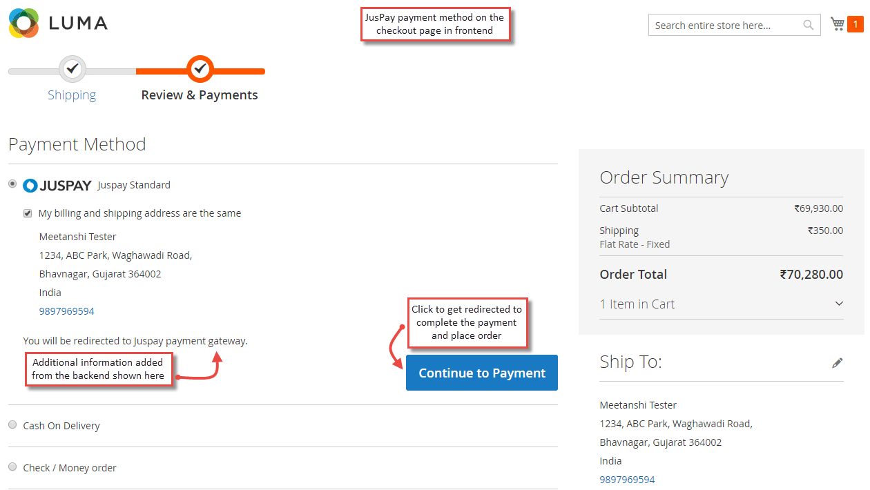 Magento 2 JusPay Payment Gateway - JusPay for Magento 2