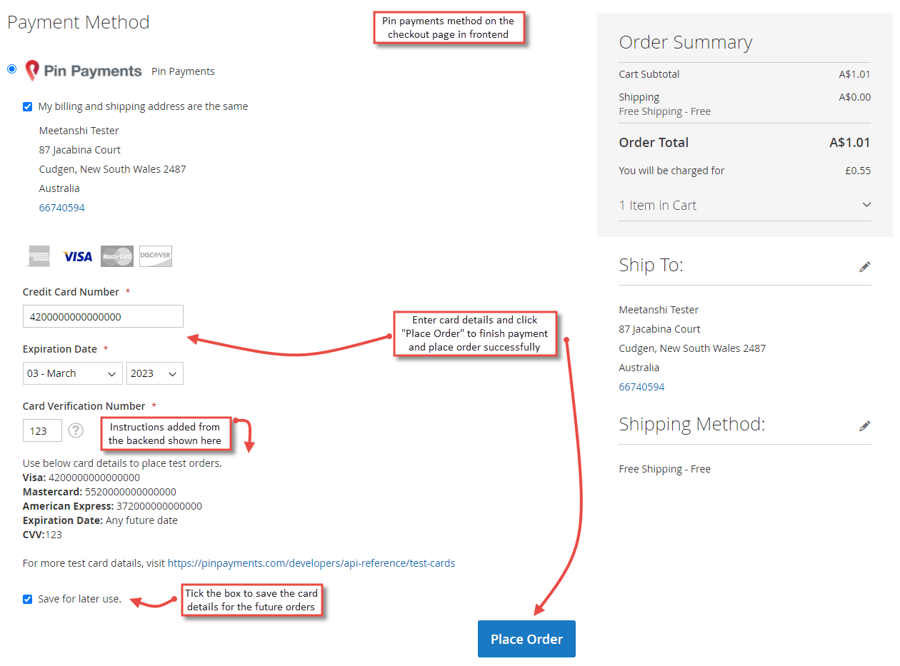 Magento 2 Pin Payments | Pin Payments Australia for Magento 2