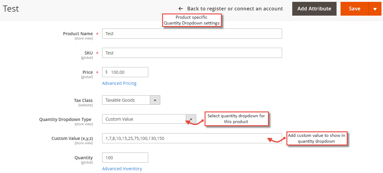 Magento 2 Quantity Dropdown - Customize Add to Cart Qty
