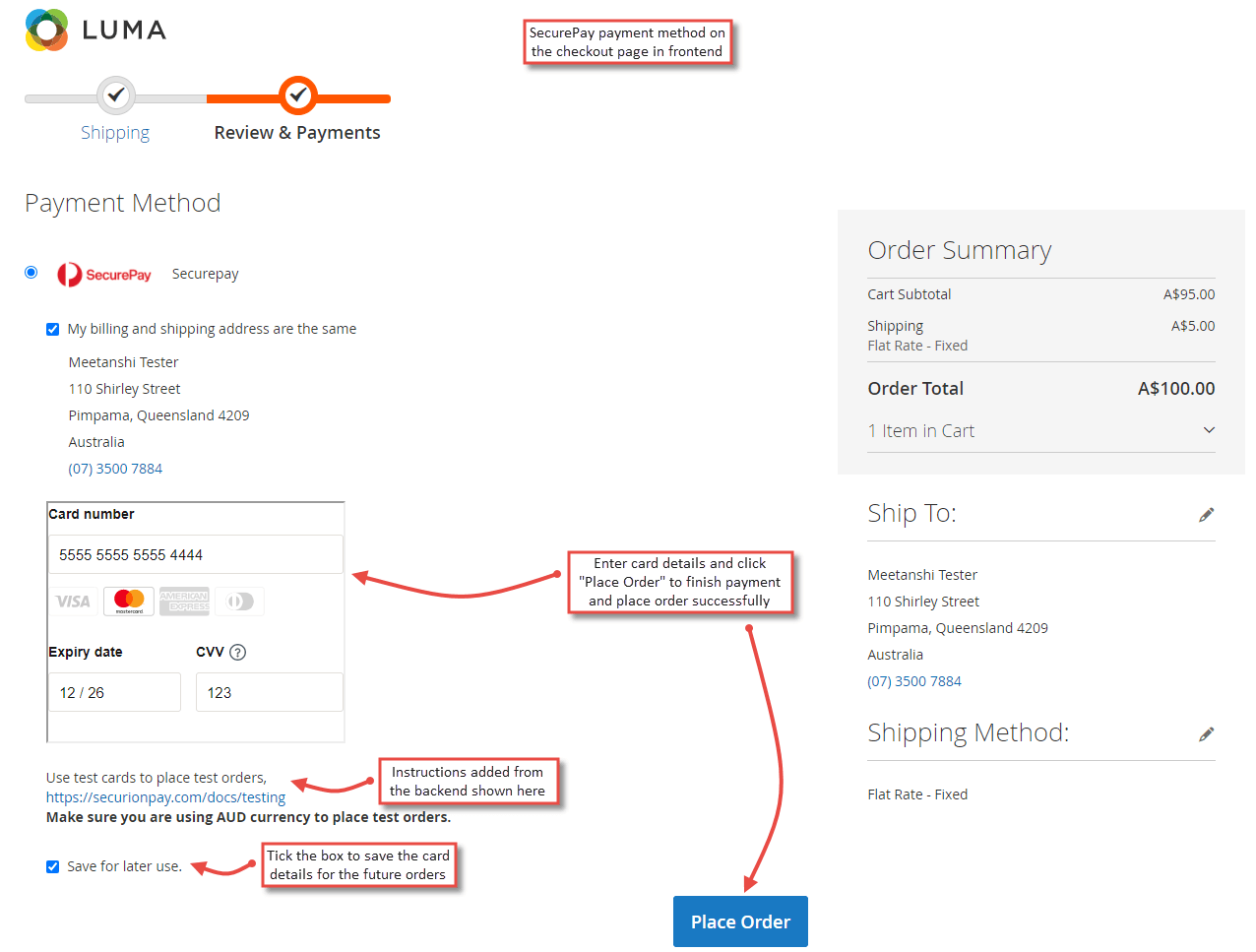 Magento 2 SecurePay Payment - Australia's SecurePay Integration