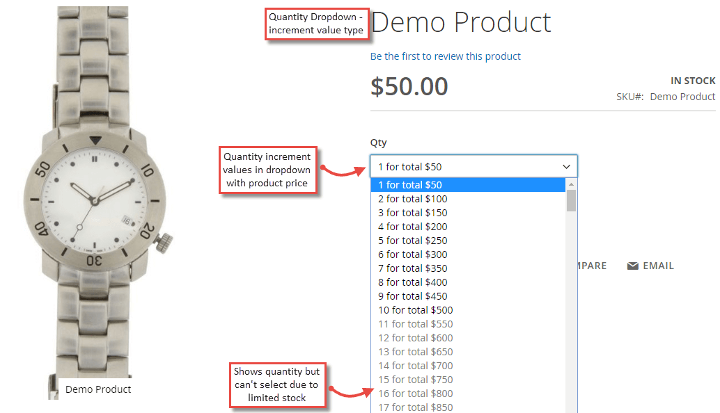 Magento 2 Quantity Dropdown - Customize Add to Cart Qty