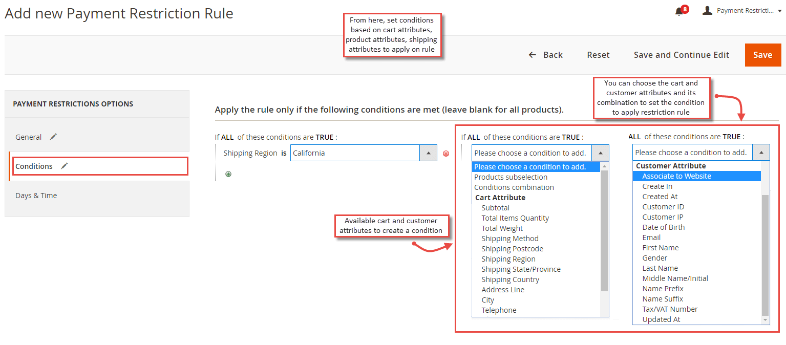 Magento 2 Payment Restrictions Extension