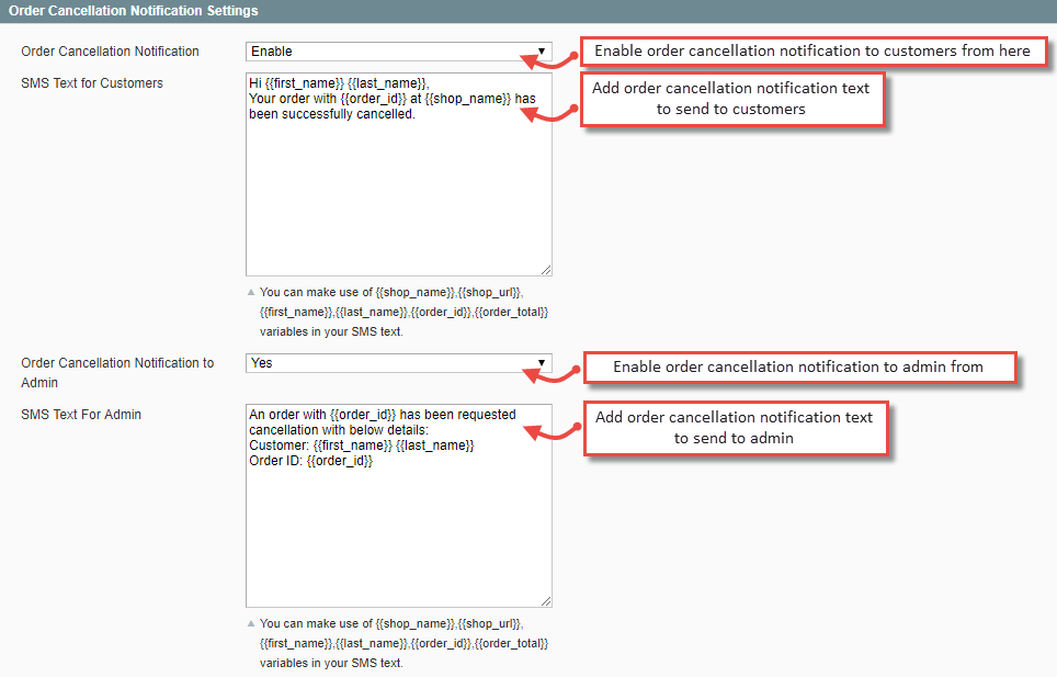 Magento SMS Notification - Send Order Activity SMS Notifications