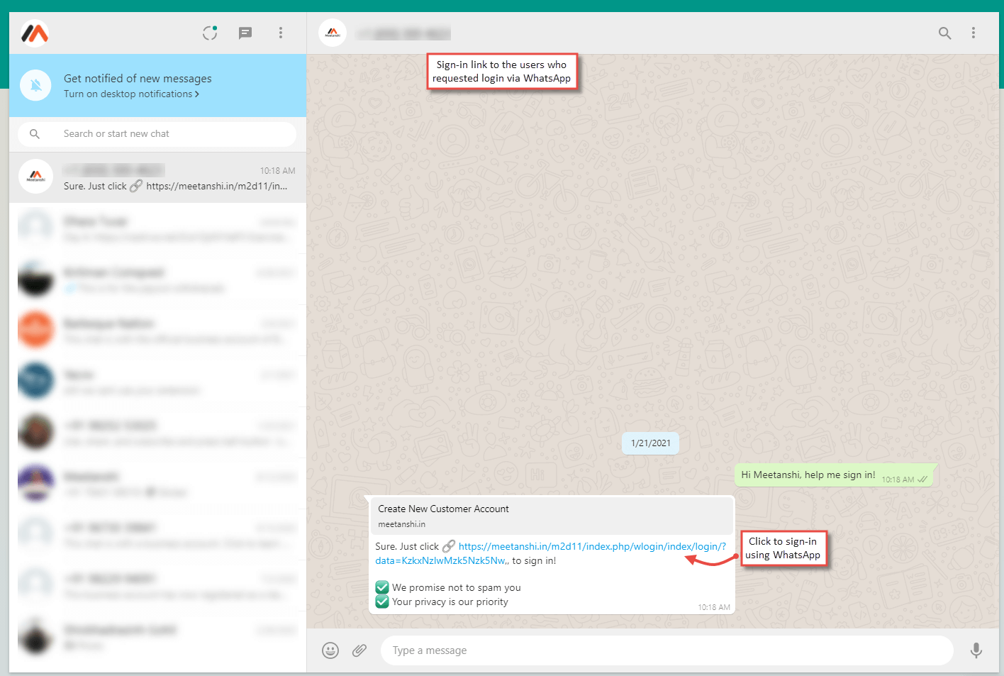 Magento 2 WhatsApp Login - Login with WhatsApp for Magento 2